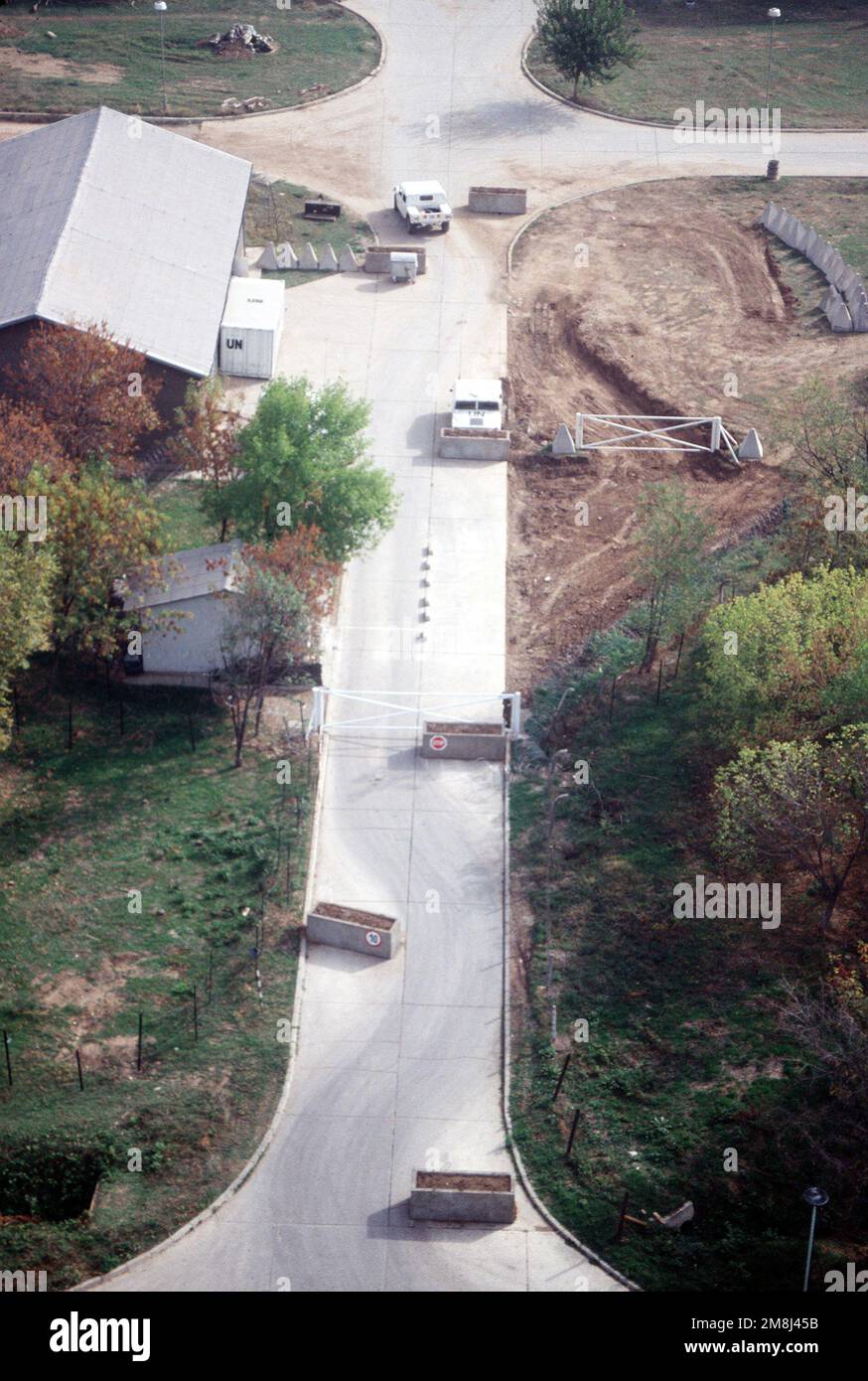 Aerial view of US Army Camp Able Sentry near Skopje, Macedonia. Subject ...