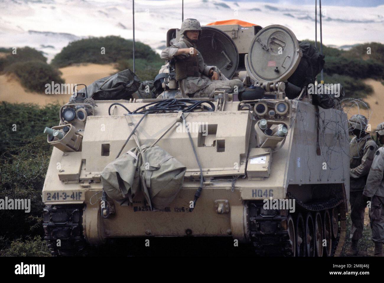 An Armored Personnel Carrier (APC) from Headquarters Company, 3rd ...