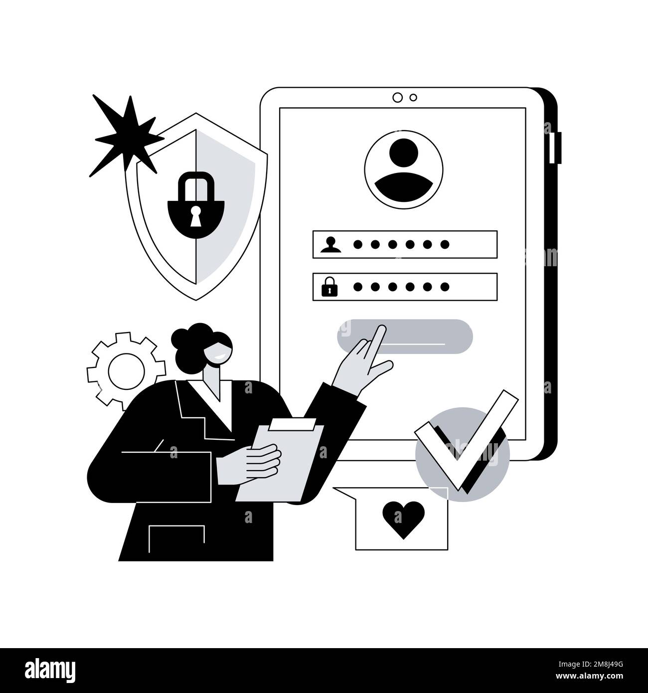 Registration abstract concept vector illustration. Registration page ...