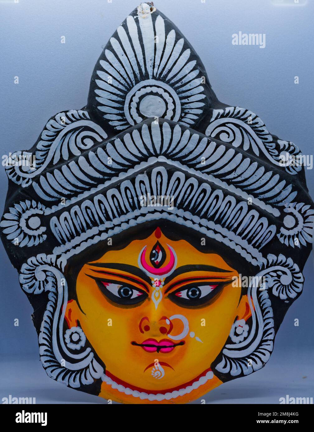 face of godess durga done by hand painting Stock Photo - Alamy