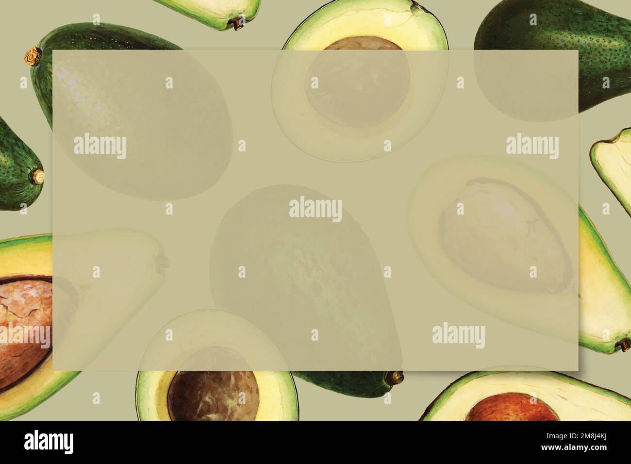 Hand drawn avocado frame with copy space vector Stock Vector Image ...