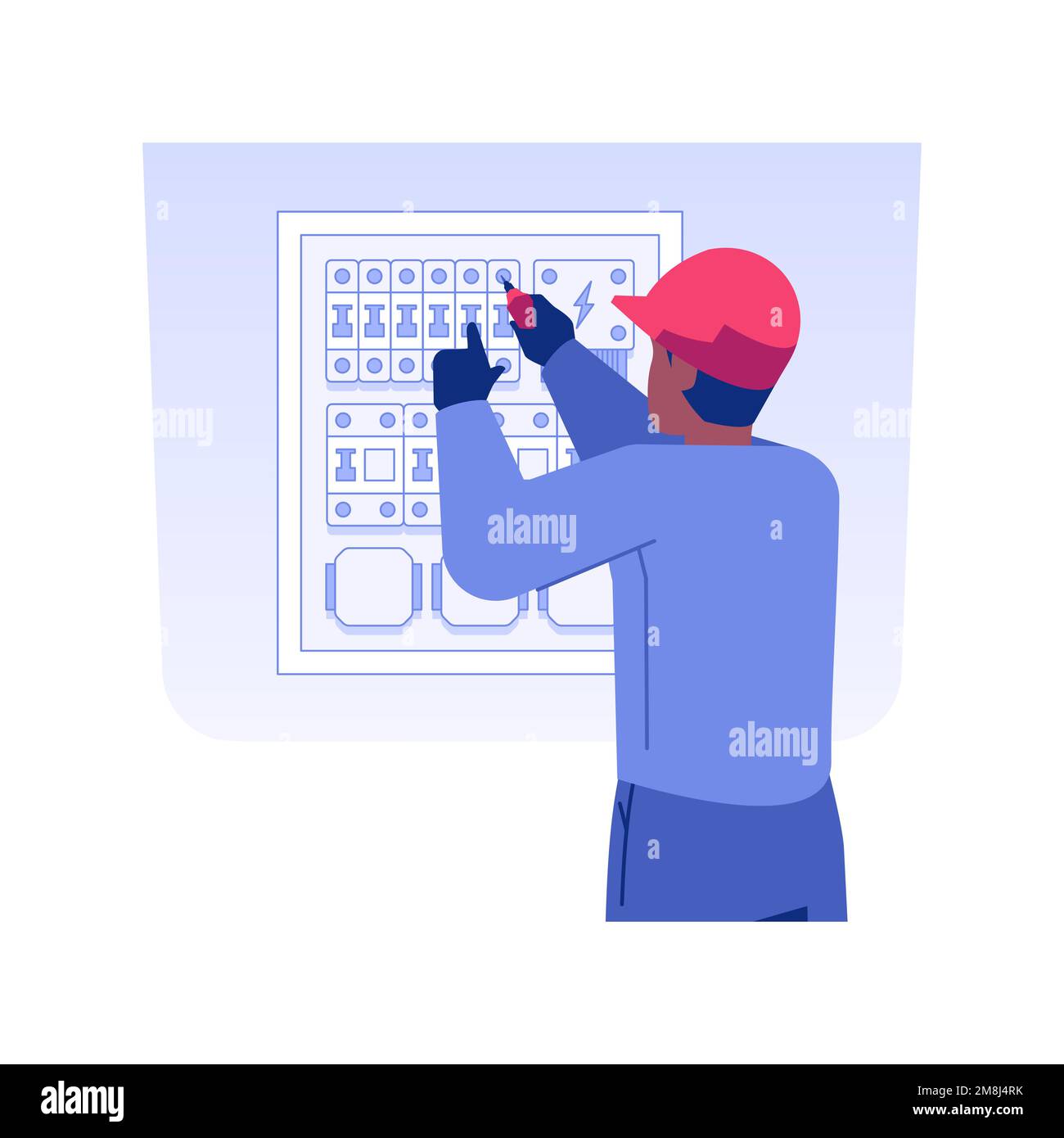 Installation of electrical equipment isolated concept vector ... Installation of electrical equipment isolated concept vector ...