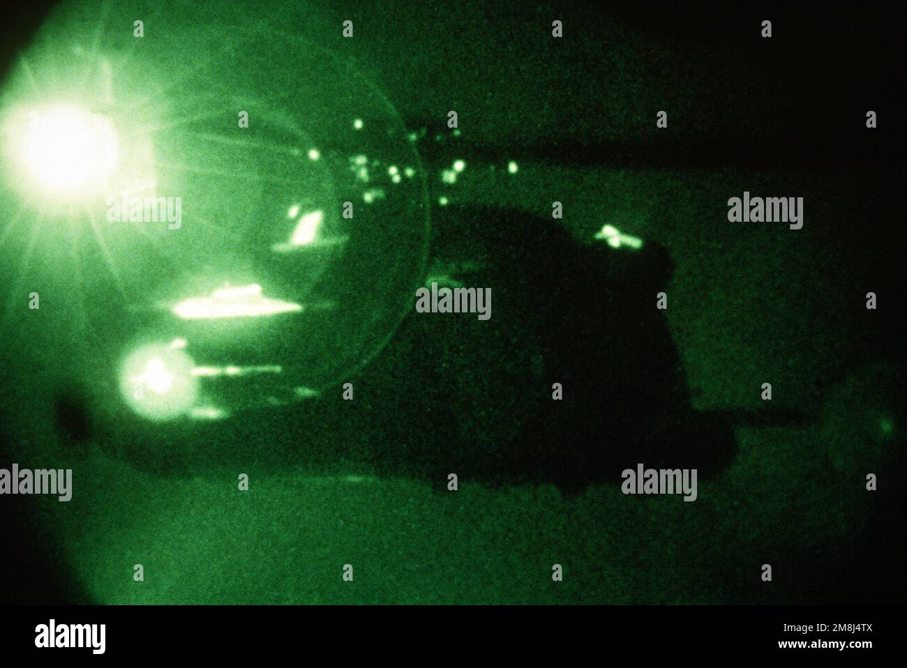 A night vision image of a MH-53J PaveLow helicopter from the 31st ...