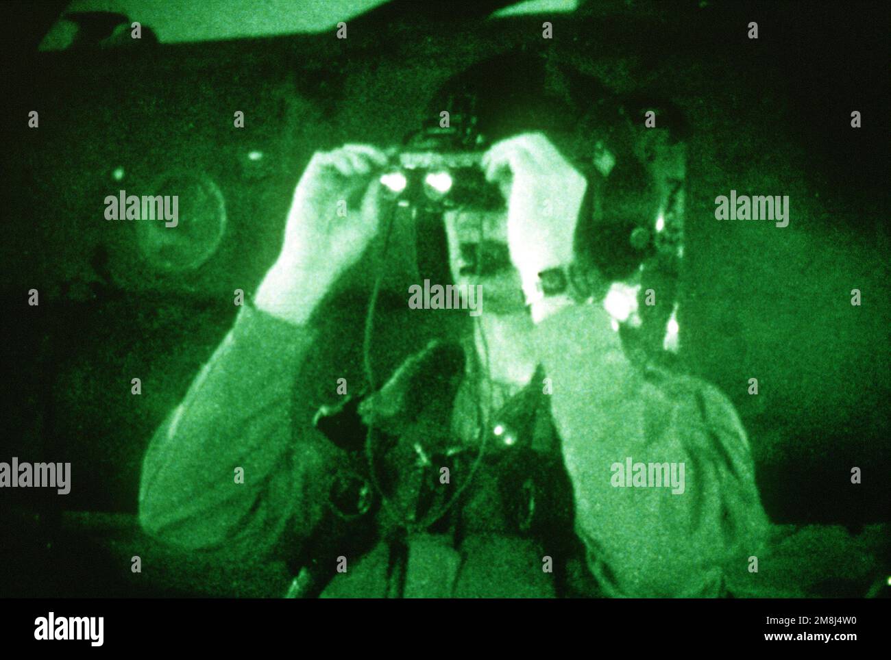 A night vision image of a U.S. Army MH-47 Chinook helicopter pilot from ...