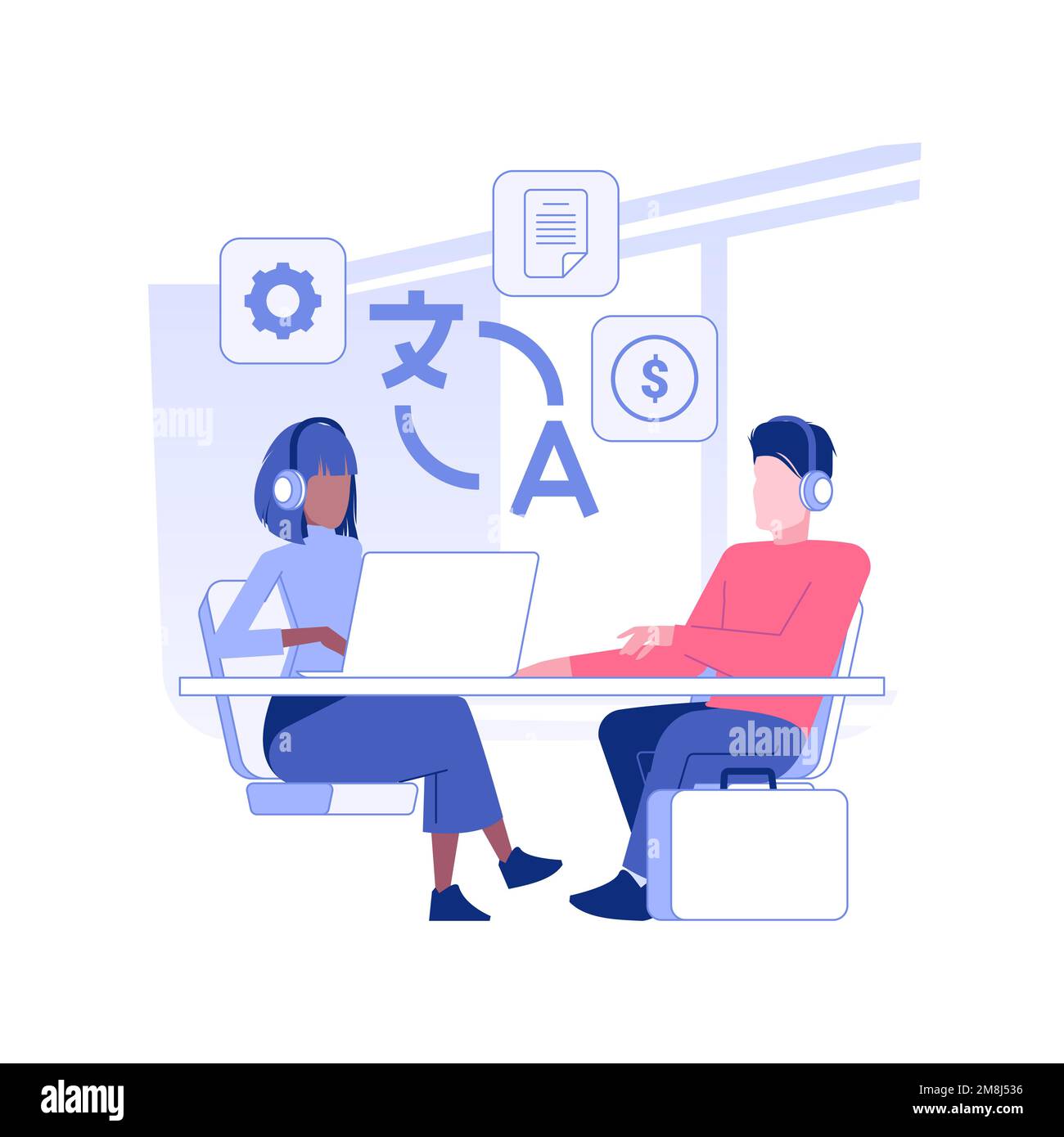 Digital translator isolated concept vector illustration. Group of ...