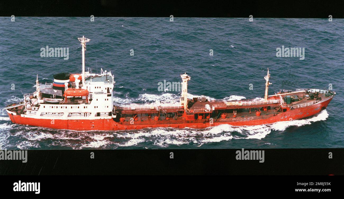 Aerial starboard side view of the Russian Navy Pacific Fleet Altay class replenishment oiler ...