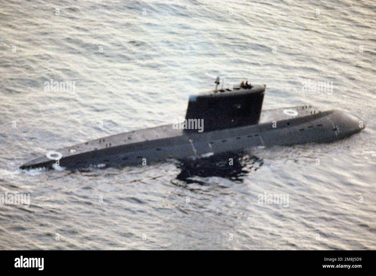 An aerial starboard quarter view of the Russian Northern Fleet KILO ...