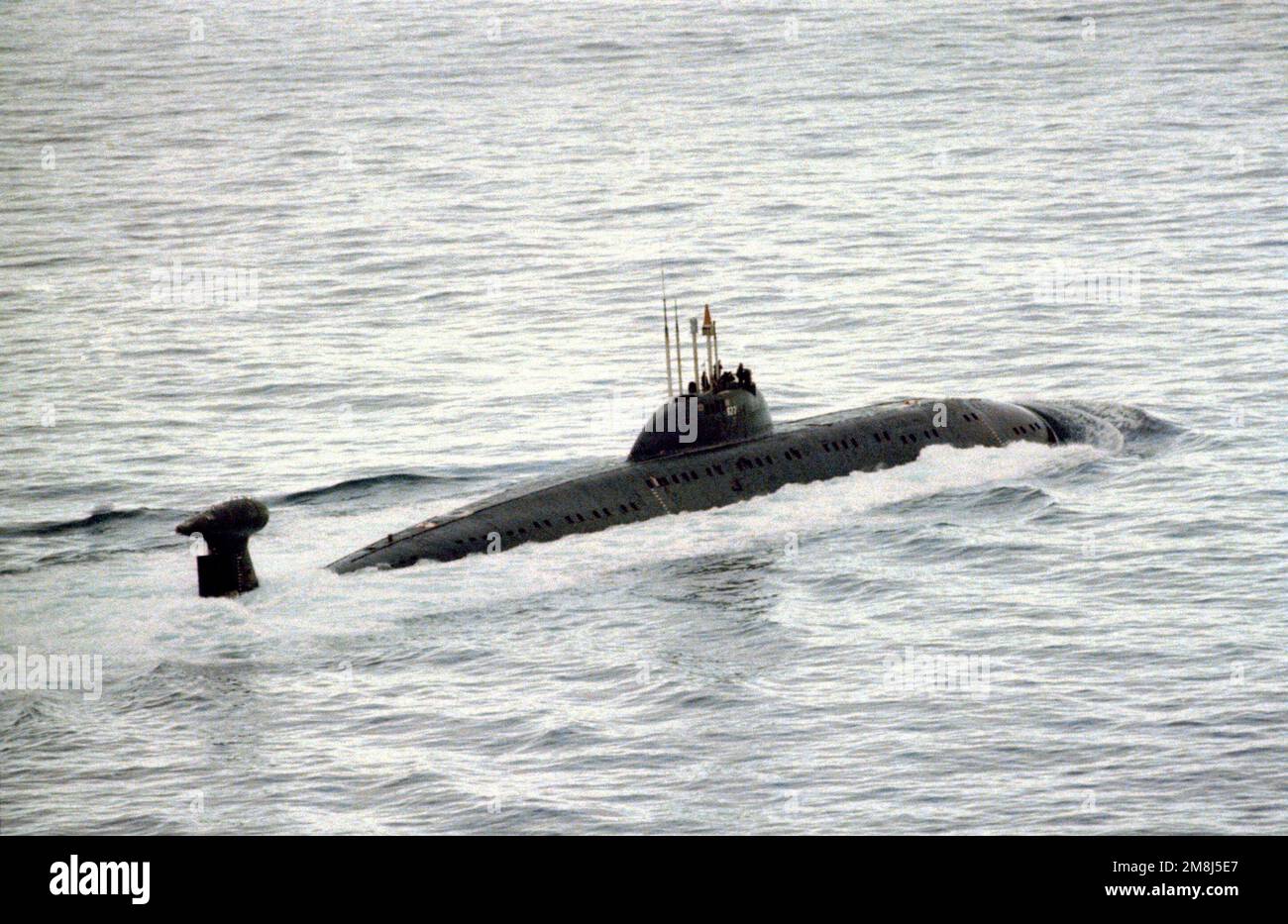 An aerial starboard quarter view of the Russian Northern Fleet VICTOR ...