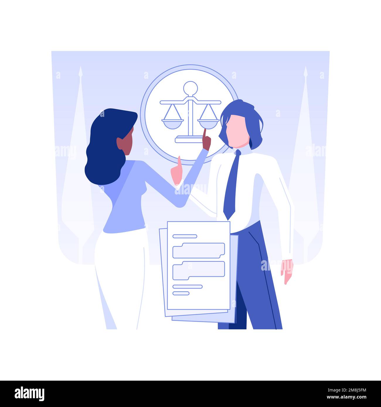 Prosecution of cases in courts isolated concept vector illustration ...