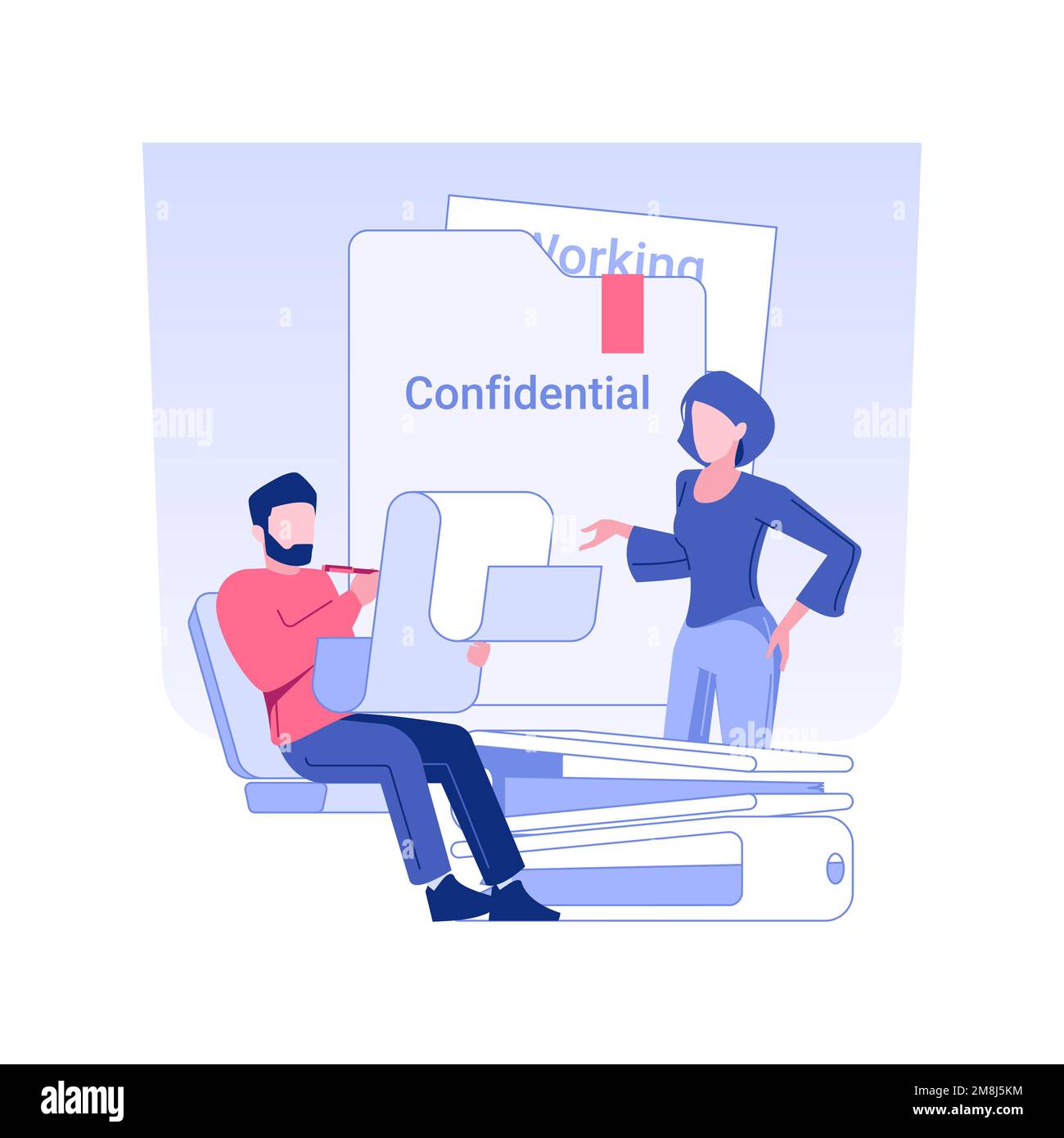 Non-disclosure agreement isolated concept vector illustration. Employee ...