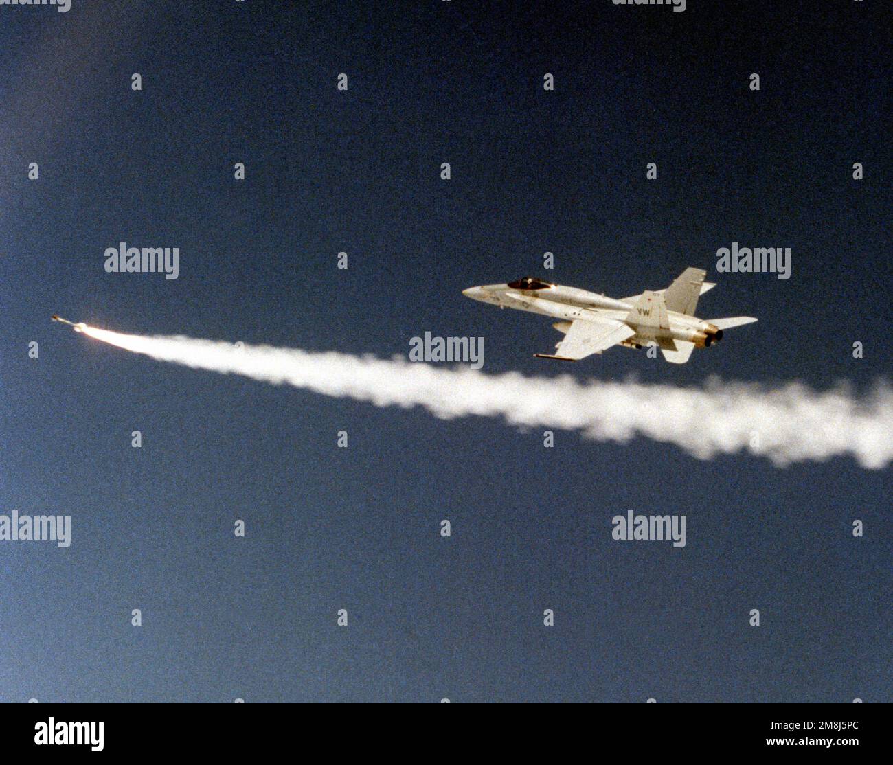An F/A-18A Hornet aircraft of Marine Corps Strike Fighter Squadron 314 ...