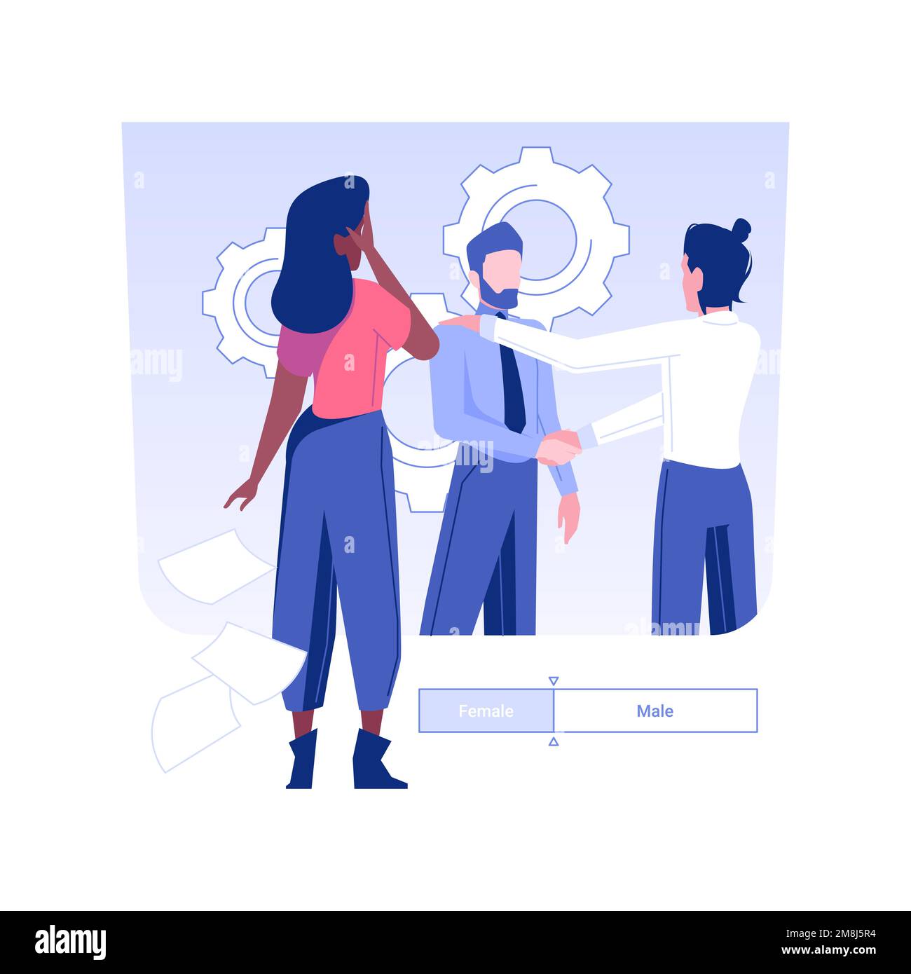 Gender discrimination at a workplace isolated concept vector ...