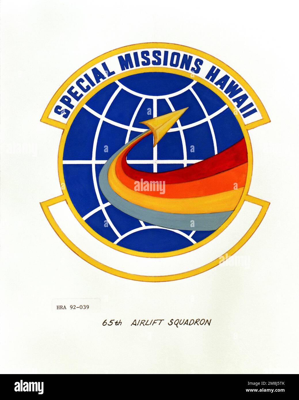 Approved insignia of the 65th Airlift Squadron. Country: Unknown Stock ...