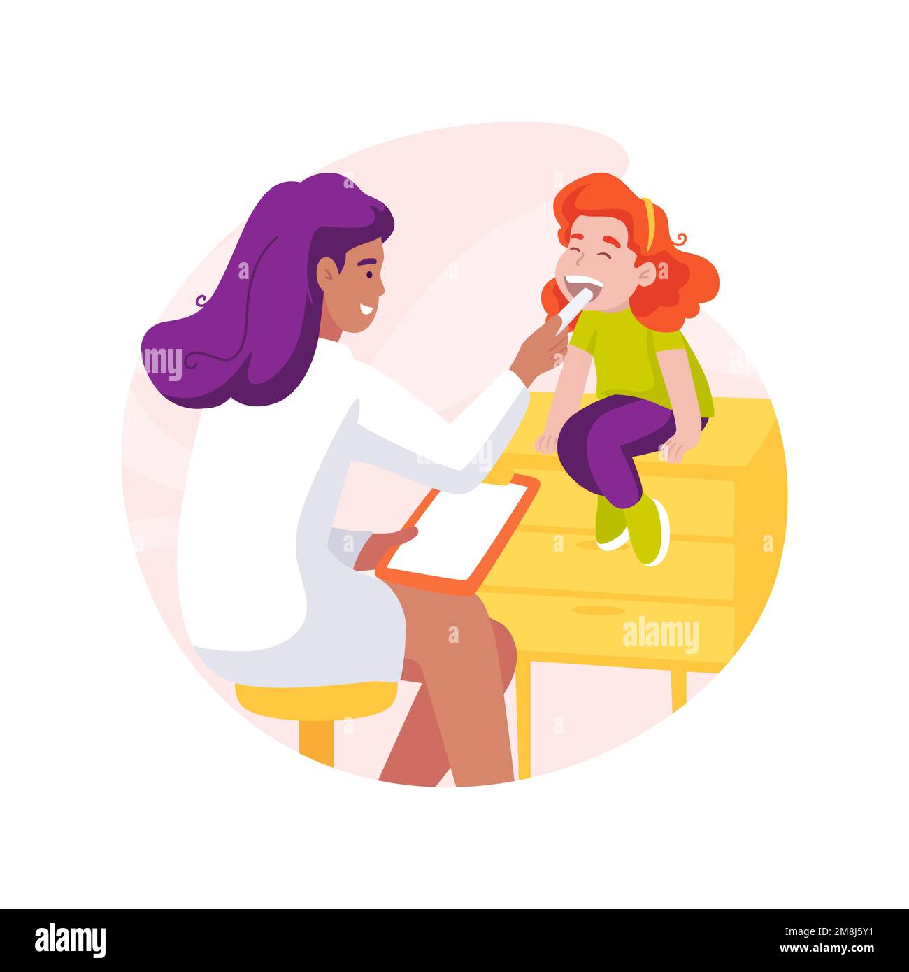Sore throat isolated cartoon vector illustration. Visiting a family ...