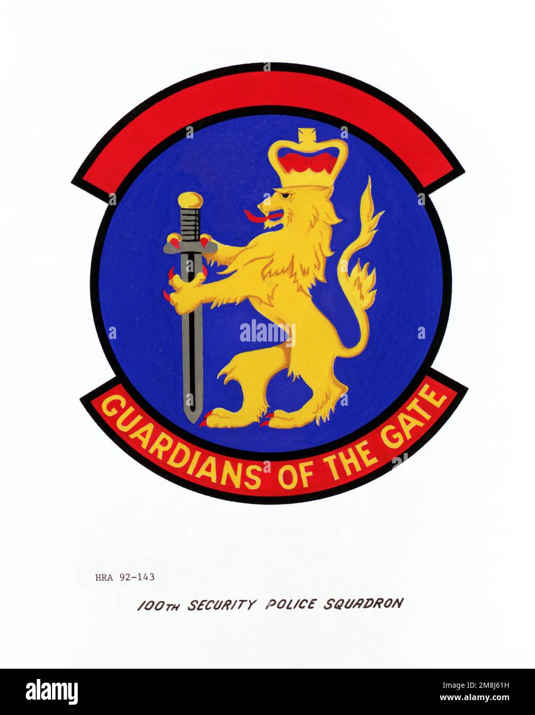 Approved insignia of the 100th Security Police Squadron. Country ...