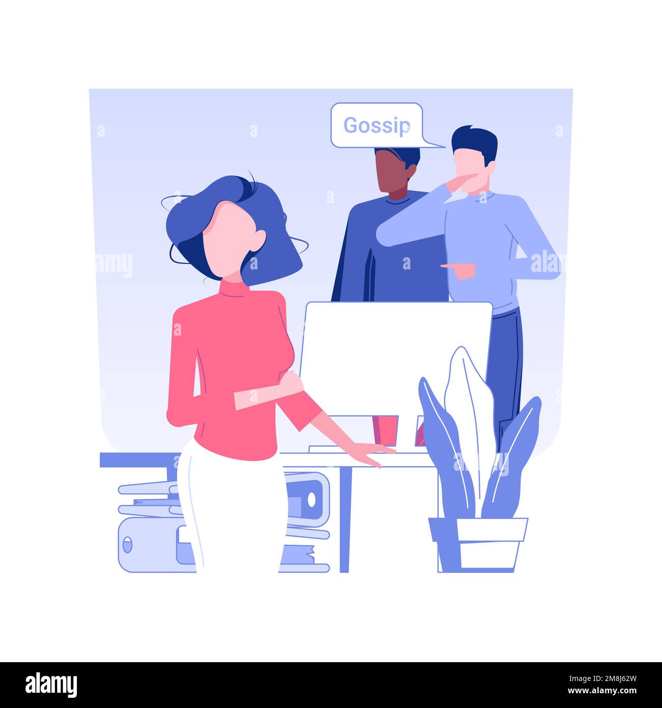Harassment At A Workplace Isolated Concept Vector Illustration Men