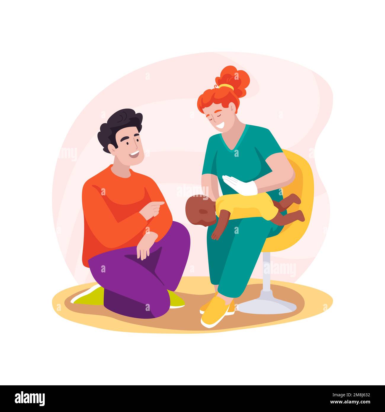 Choking first aid isolated cartoon vector illustration. First aid ...