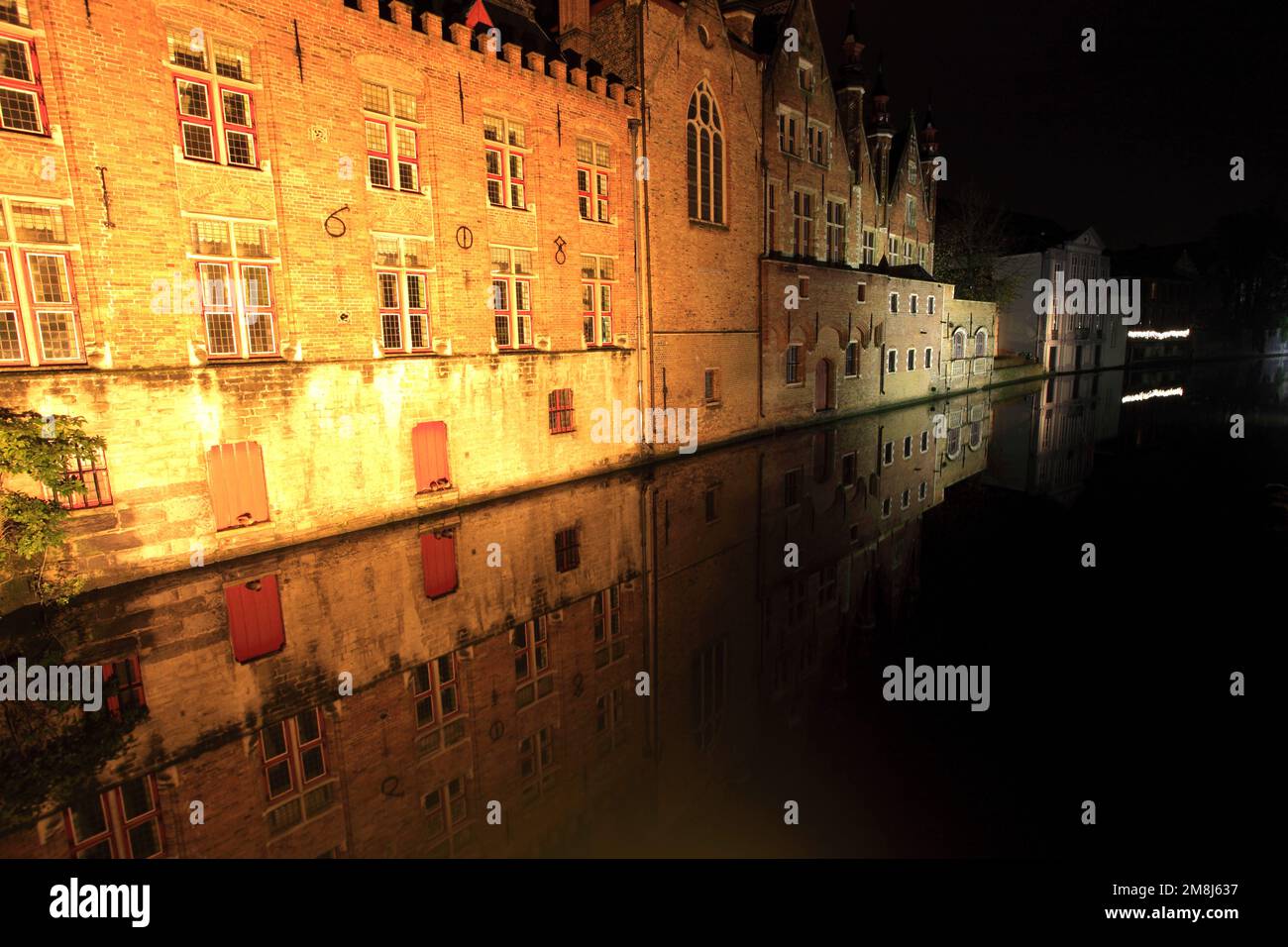 River Dijver, Rozenhoedkaai area, Bruges City, West Flanders in the ...