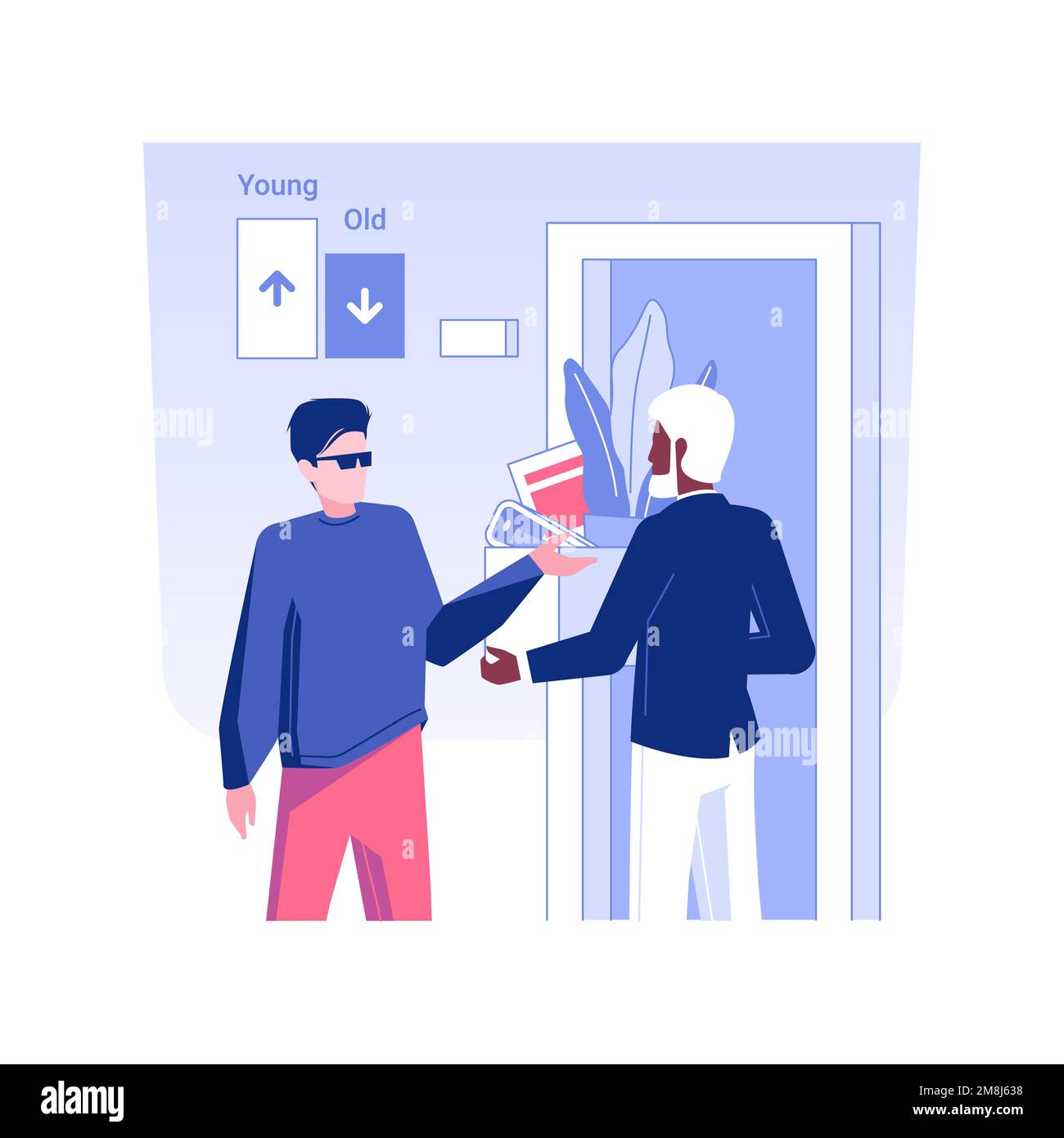 Age discrimination at a workplace isolated concept vector illustration ...