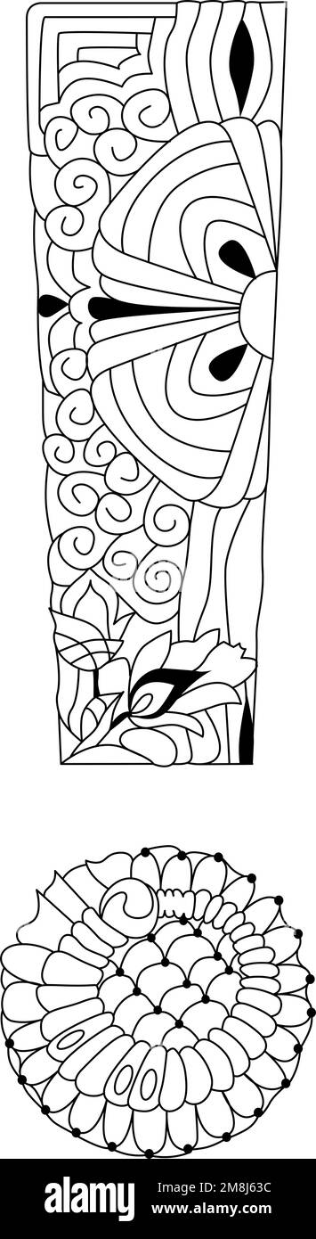 Zentangle stylized alphabet - Exclamation mark for coloring. Vector ...