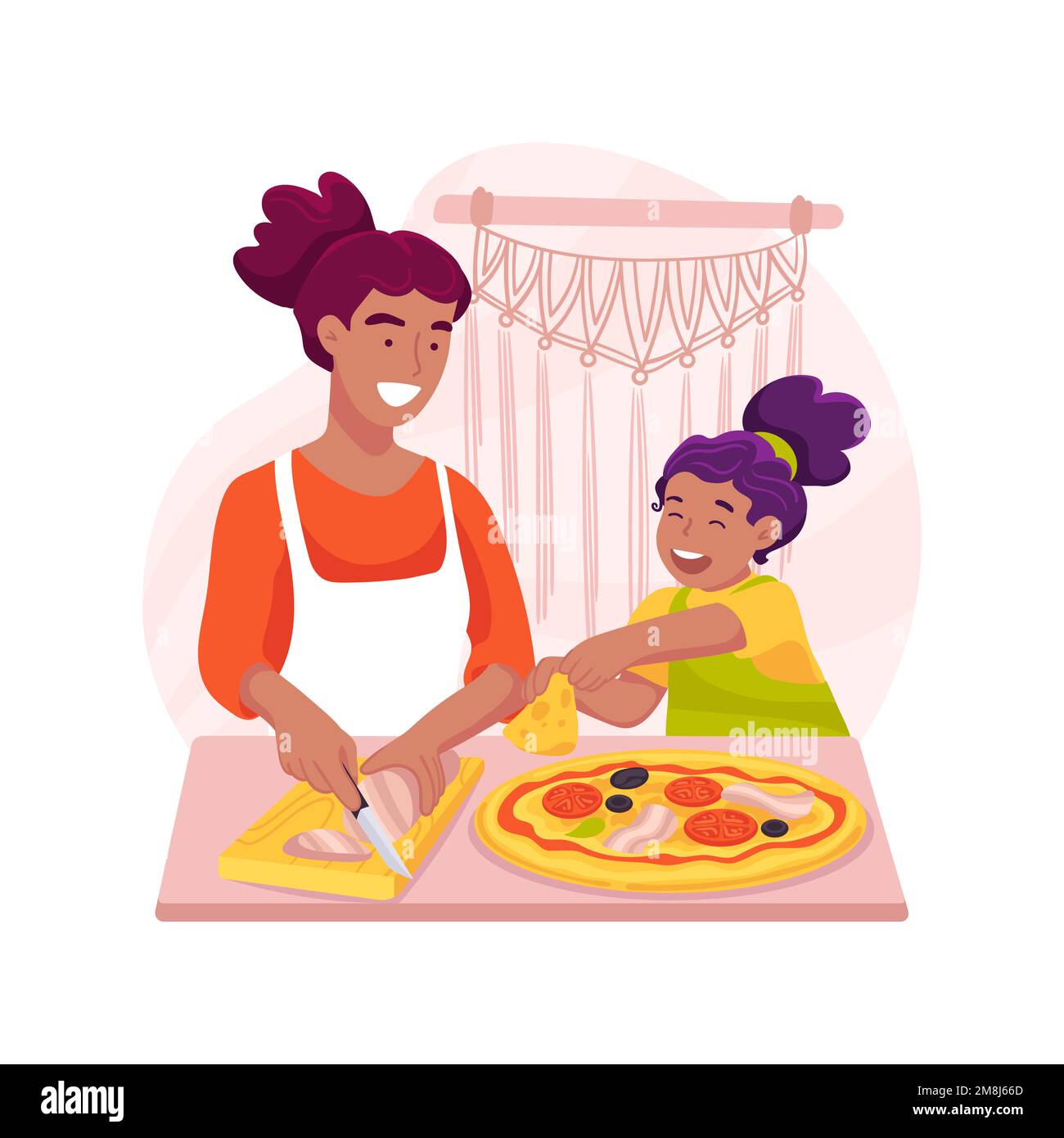 Pizza ingredients isolated cartoon vector illustration. Preparing food ...