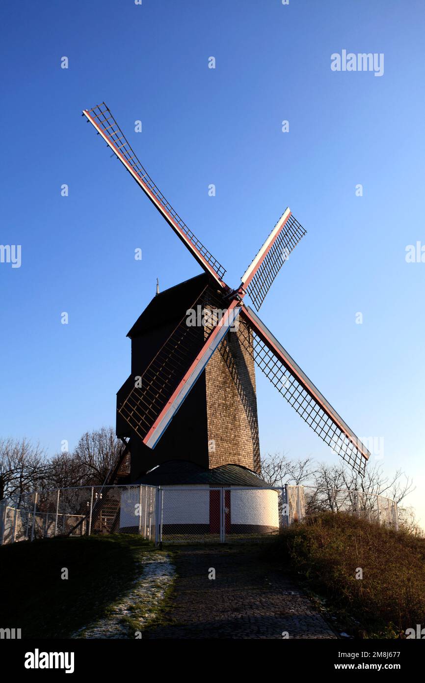 The De Koelewei windmill (1765) close to the Dampoort city gate, Bruges ...