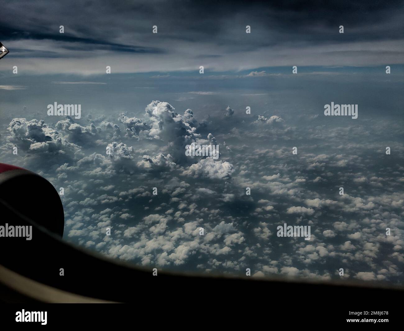 white clouds seen from aeroplane window aerial view Stock Photo - Alamy