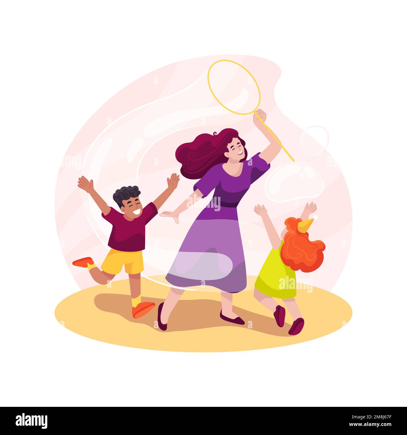 Soap bubbles show isolated cartoon vector illustration. Outdoor ...
