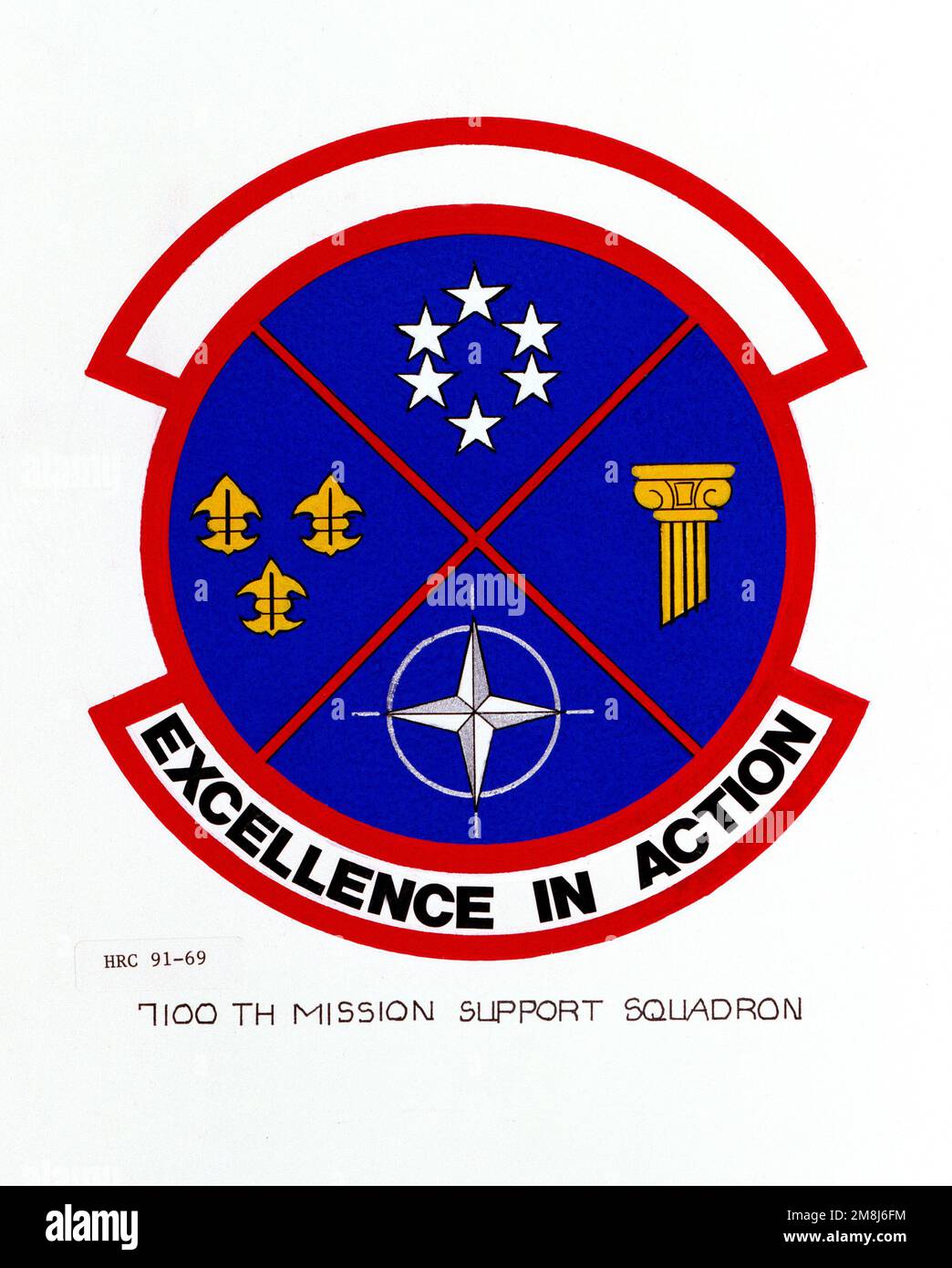 Approved insignia of the 7100th Mission Support Squadron. Country ...