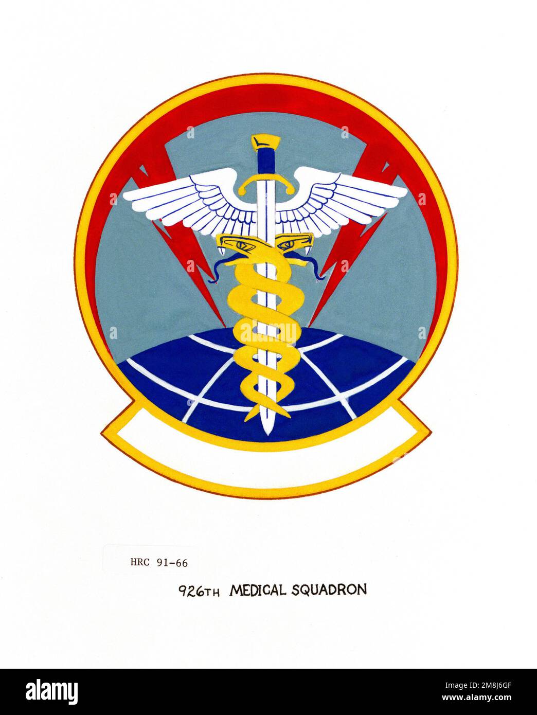 Approved insignia of the 926th Medical Squadron. Country: Unknown Stock ...