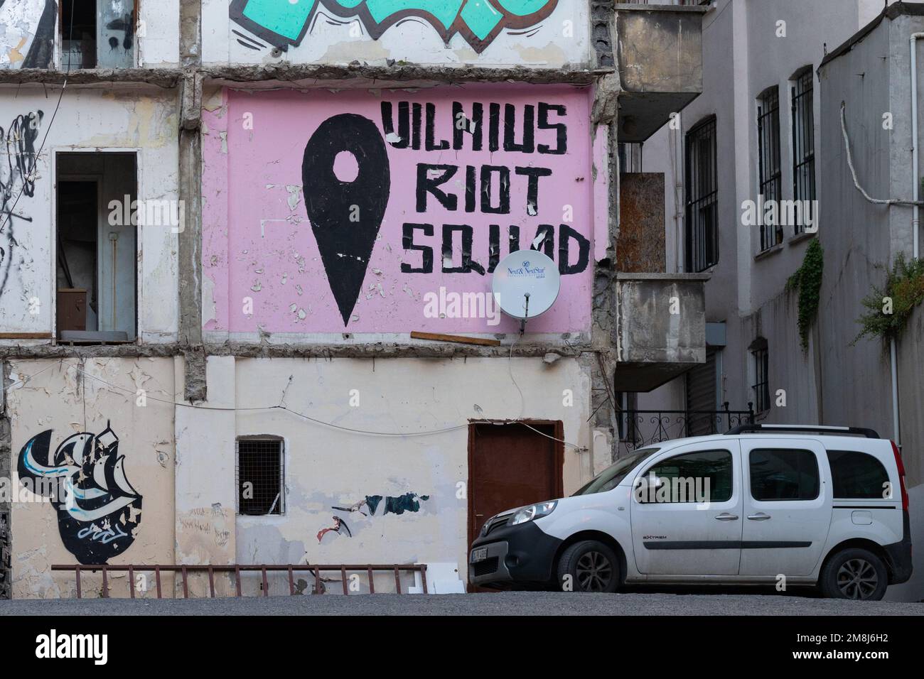 Vilnius Riot Squad graffiti, Beyoglu, Istanbul, Turkey Stock Photo - Alamy