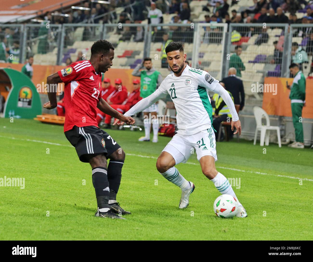 Bakari, Algeria. 14th Jan, 2023. Algeria defeats Libya (1-0) in the ...