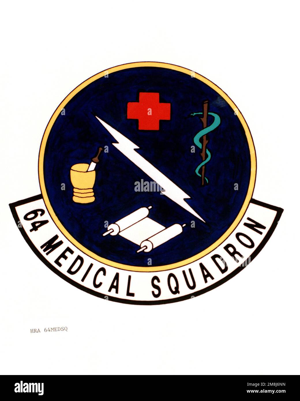 Approved insignia of the 64th Medical Squadron. Country: Unknown Stock ...