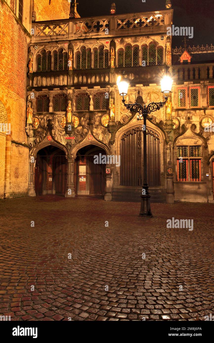 Basilica of the Holy Blood church, Burg Square, Bruges City, West ...