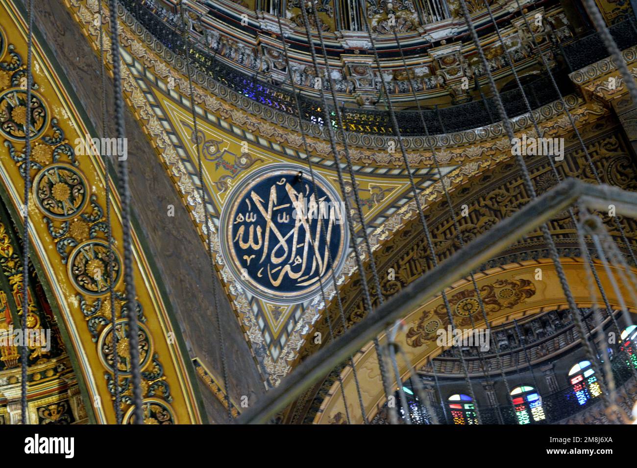 Details of interiors of the dome of The great mosque of Muhammad Ali ...
