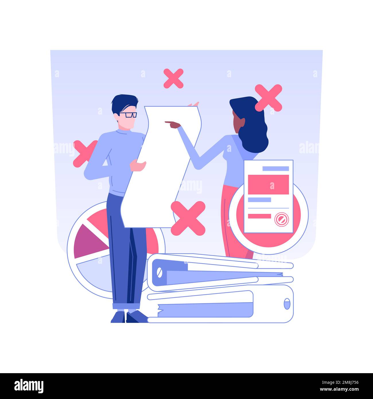 Breach of an employment agreement isolated concept vector illustration ...