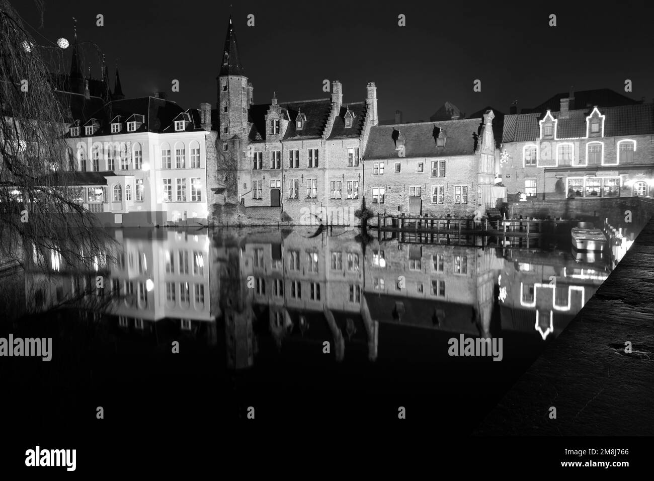 River Dijver, Rozenhoedkaai area, Bruges City, West Flanders in the ...