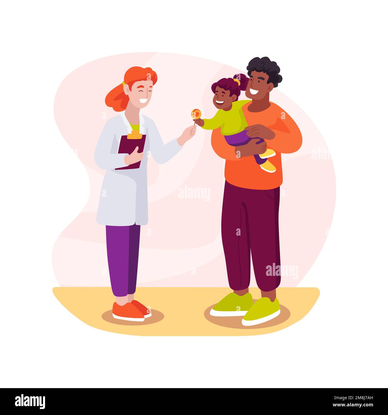 Doctor gives reward isolated cartoon vector illustration. Doctor gives ...