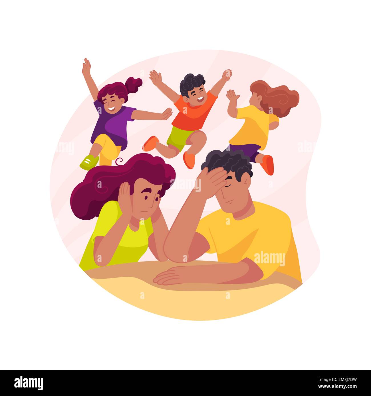 Parents go nuts isolated cartoon vector illustration. Noisy children ...