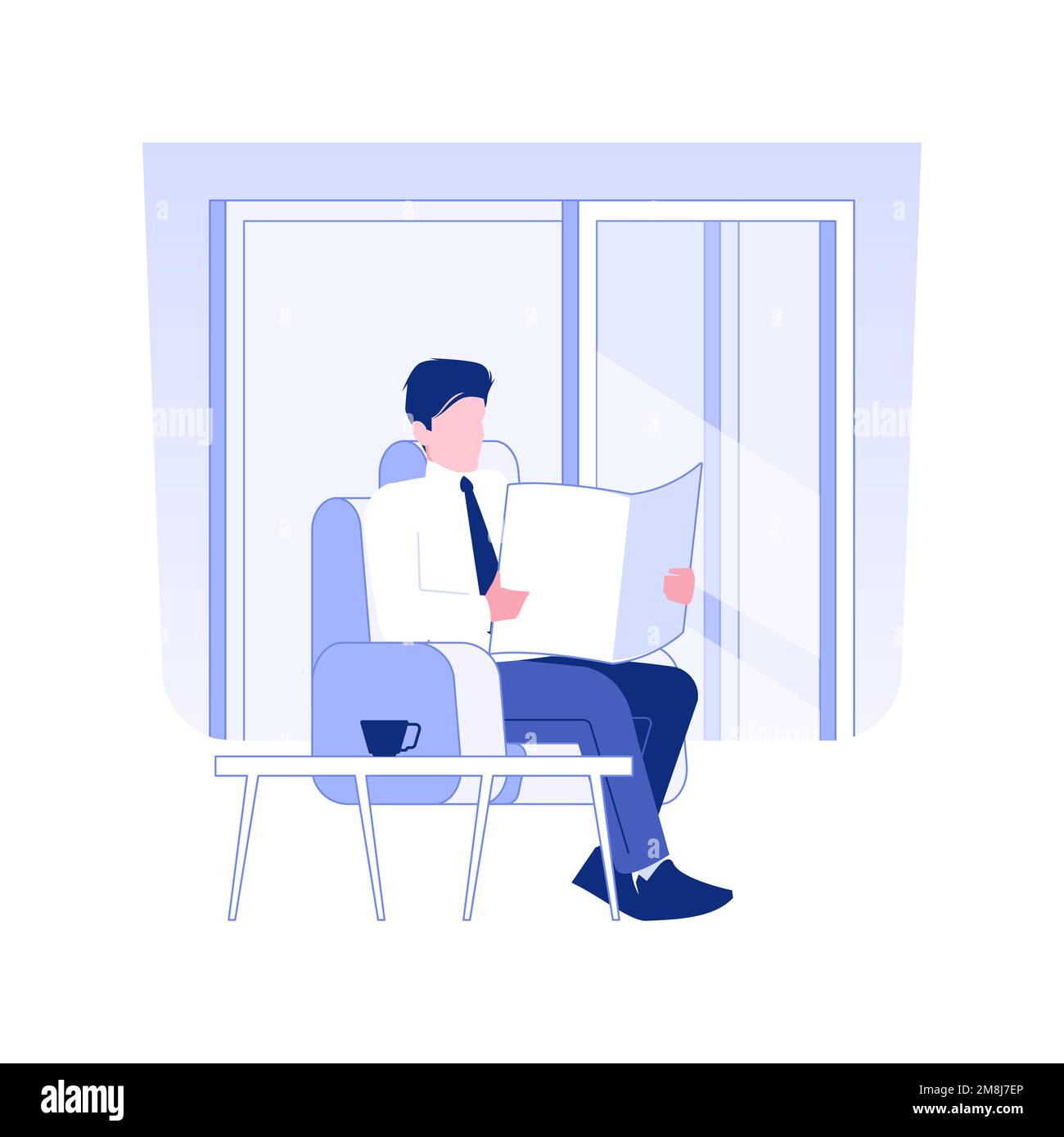 Business lobby isolated concept vector illustration. Businessman ...
