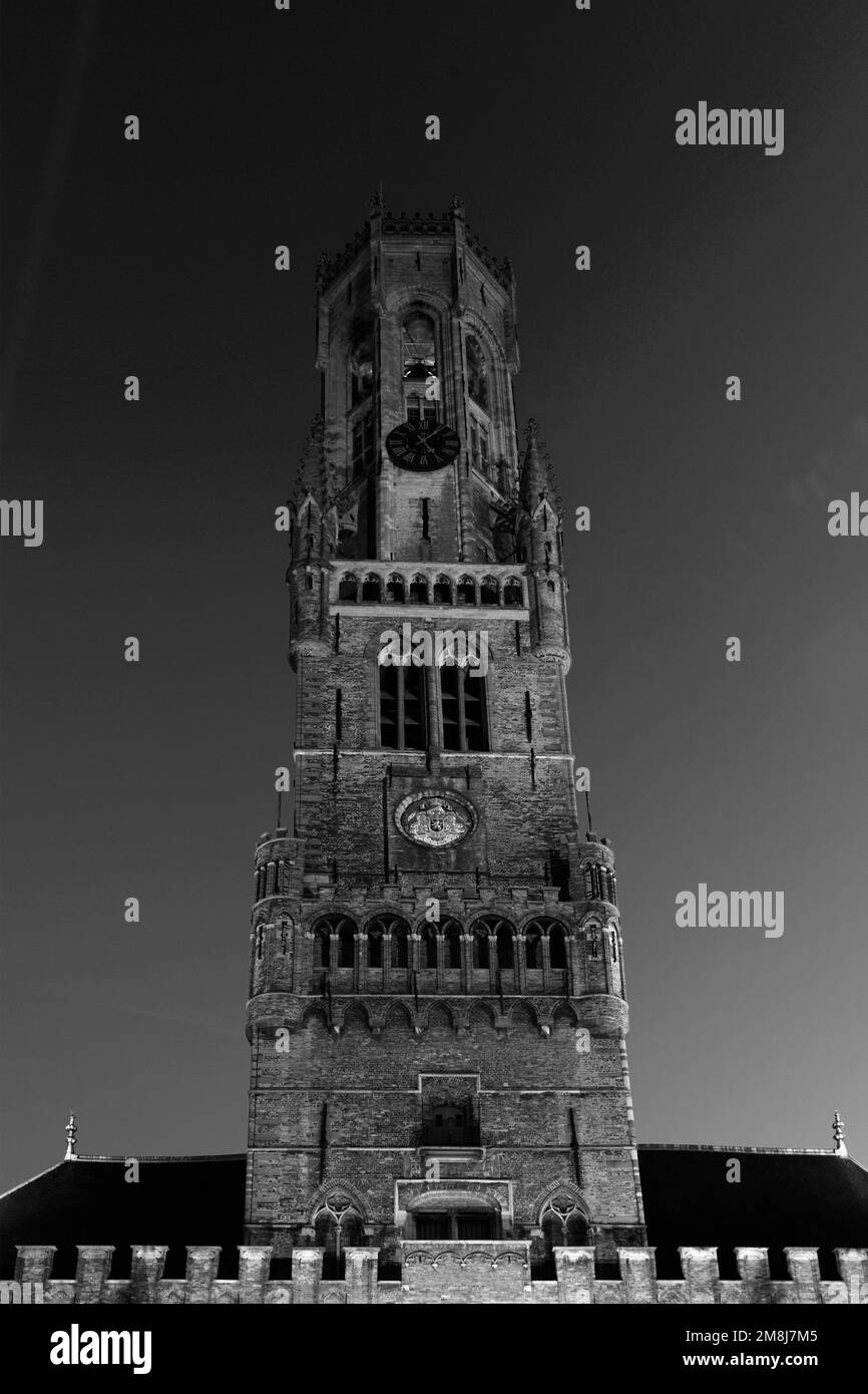 The Belfort tower, ( Belfry ), Bruges City, West Flanders in the ...