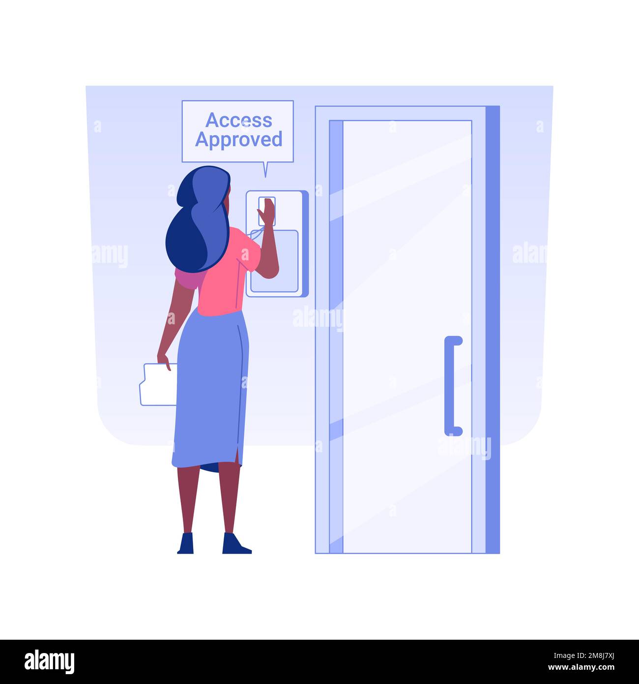 Prevent data leakage isolated concept vector illustration. Secretary ...