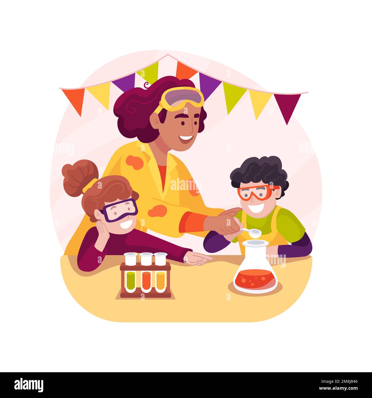 Science party isolated cartoon vector illustration. Birthday party ...