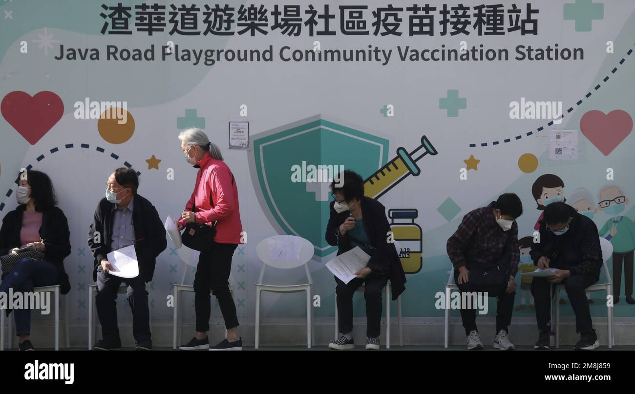 People queue up for Covid-19 vaccines at Java Road Playground, where a ...