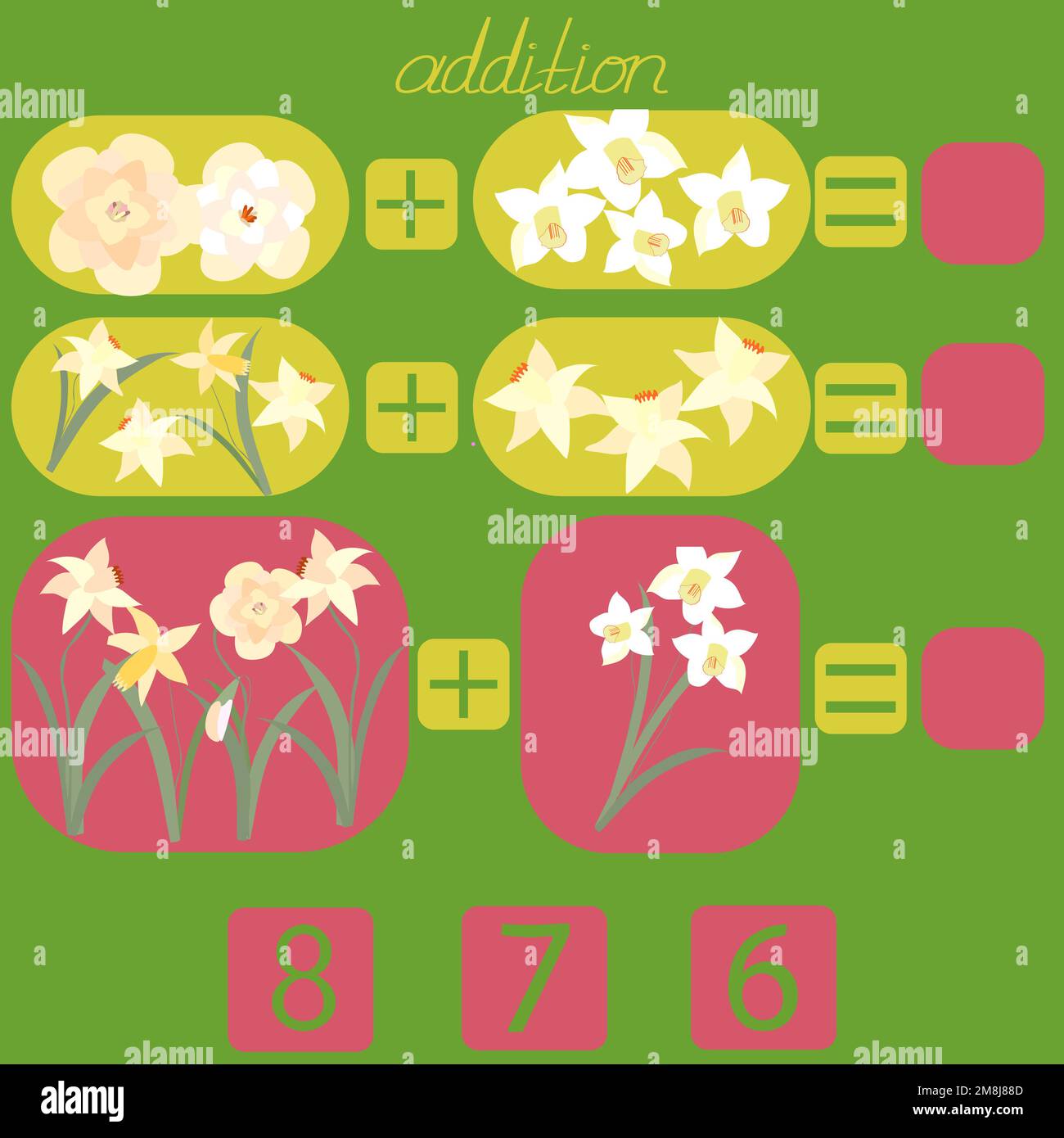 count the flowers in the picture and put the right number Stock Vector ...