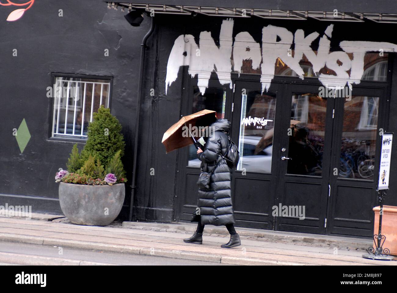 Copenhagen /Denmmark/14 January 2023/Weather rainy fall in danish ...