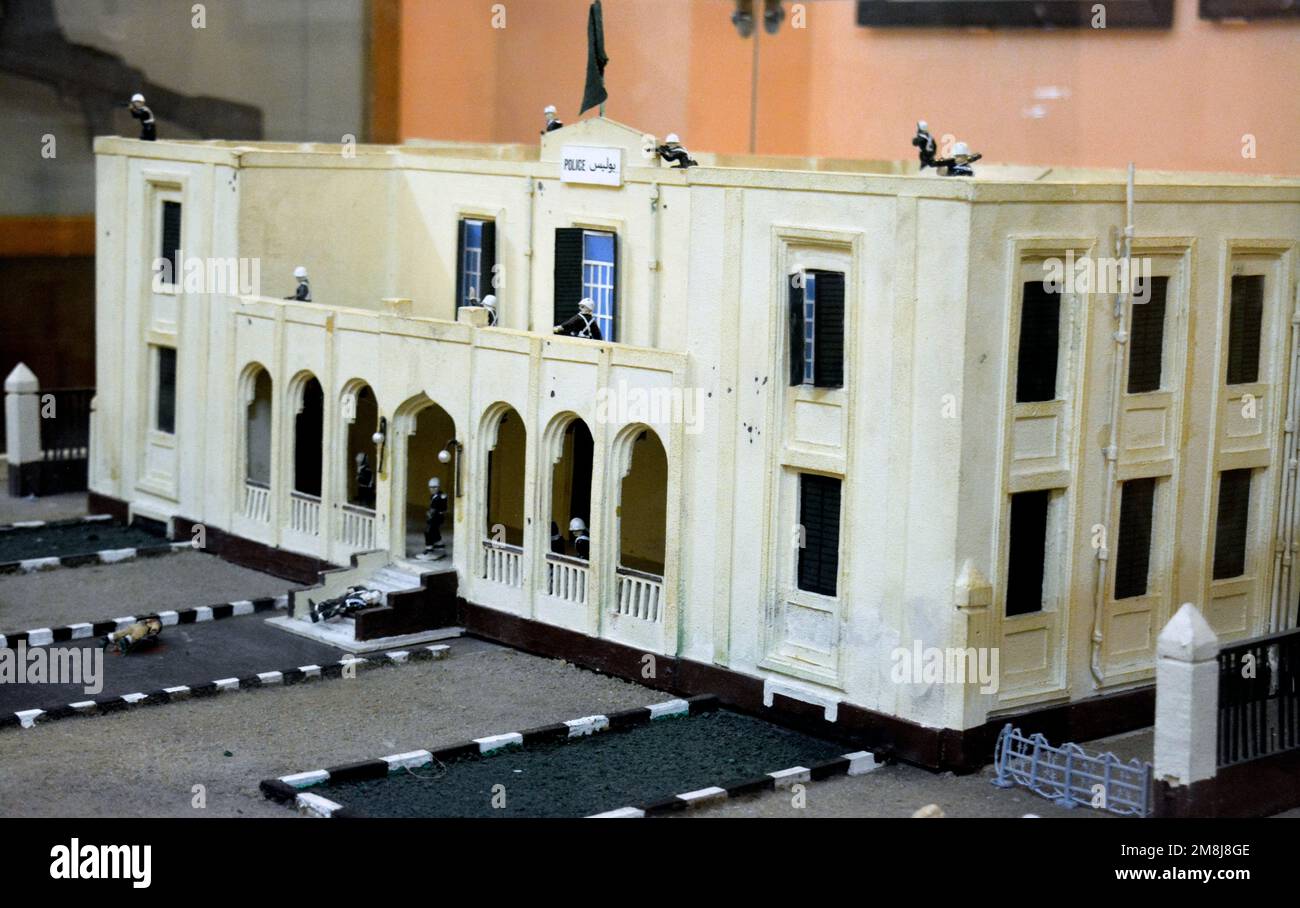 Cairo, Egypt, January 7 2023: A maquette model of Ismailia city police ...