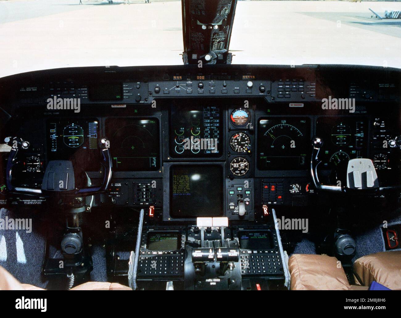 A view of the cockpit of the new C-20G transport aircraft as the Navy ...