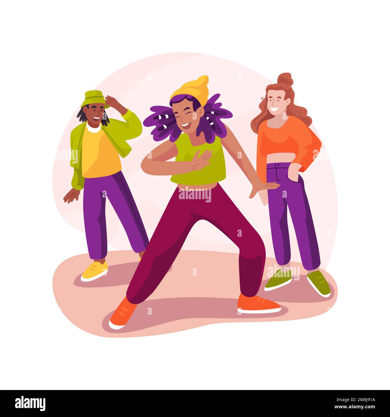 Hip-hop culture isolated cartoon vector illustration. Stylish girl ...