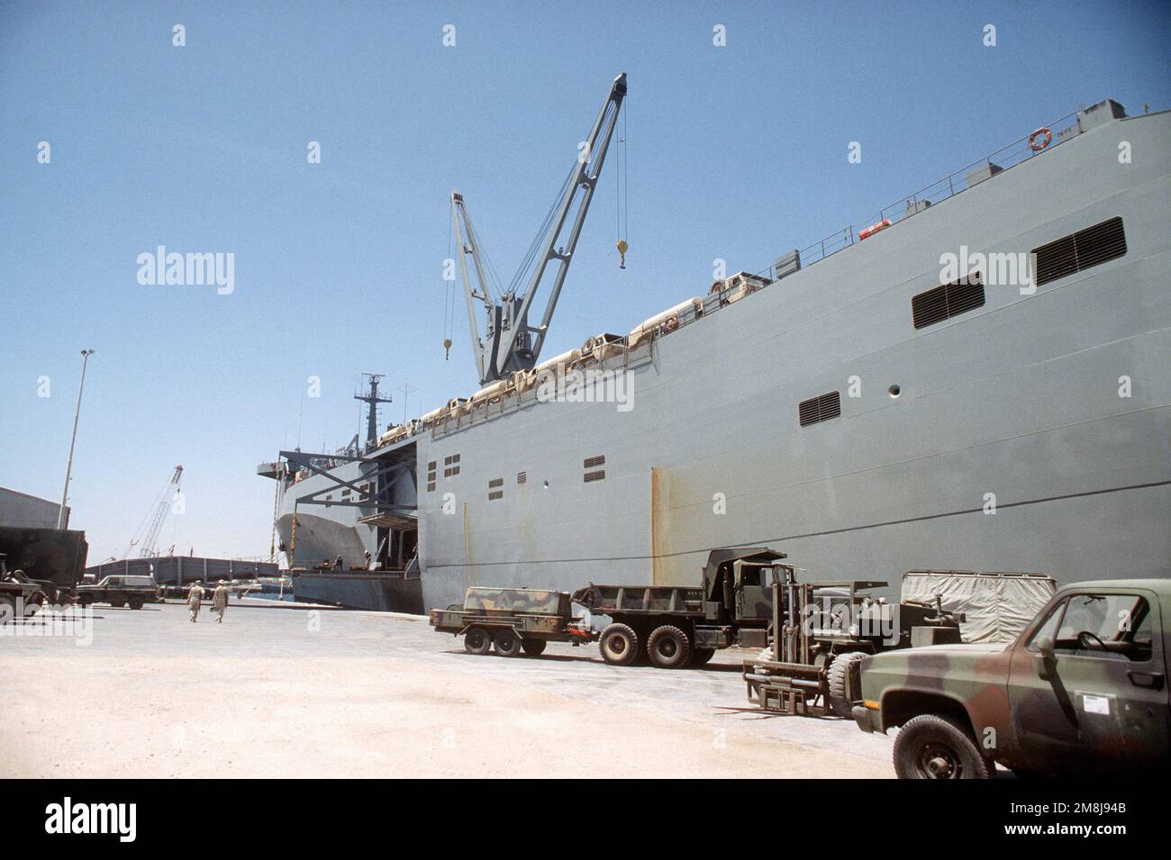 USNS Denebola prepares the ramp to board vehicles from the 155th Motor ... USNS Denebola prepares the ramp to board vehicles from the 155th Motor ...